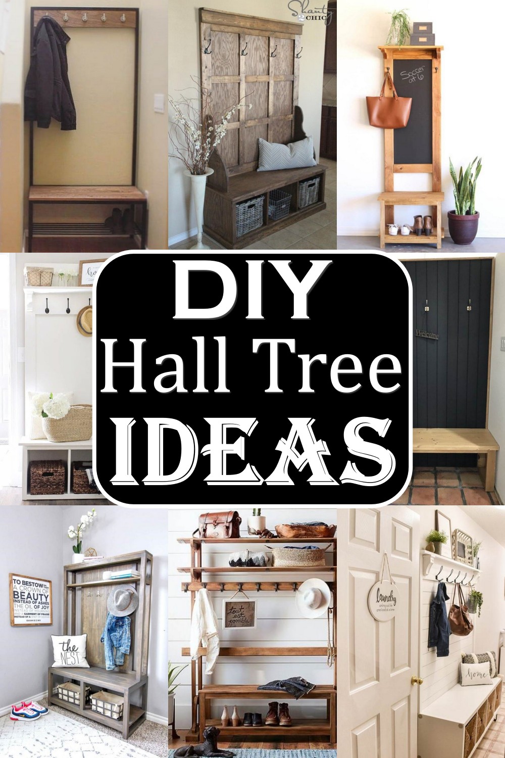 17 DIY Hall Tree Ideas For A Glossy Entryway Tutorials Easy 17 DIY Hall Tree Ideas For A Glossy Entryway Tutorials Easy