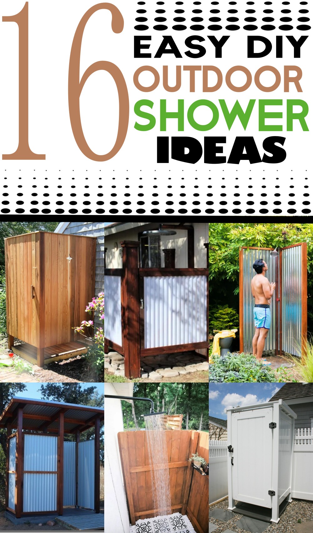16 Cheap DIY Outdoor Shower Ideas - Inspiring Tutorials (Easy!)