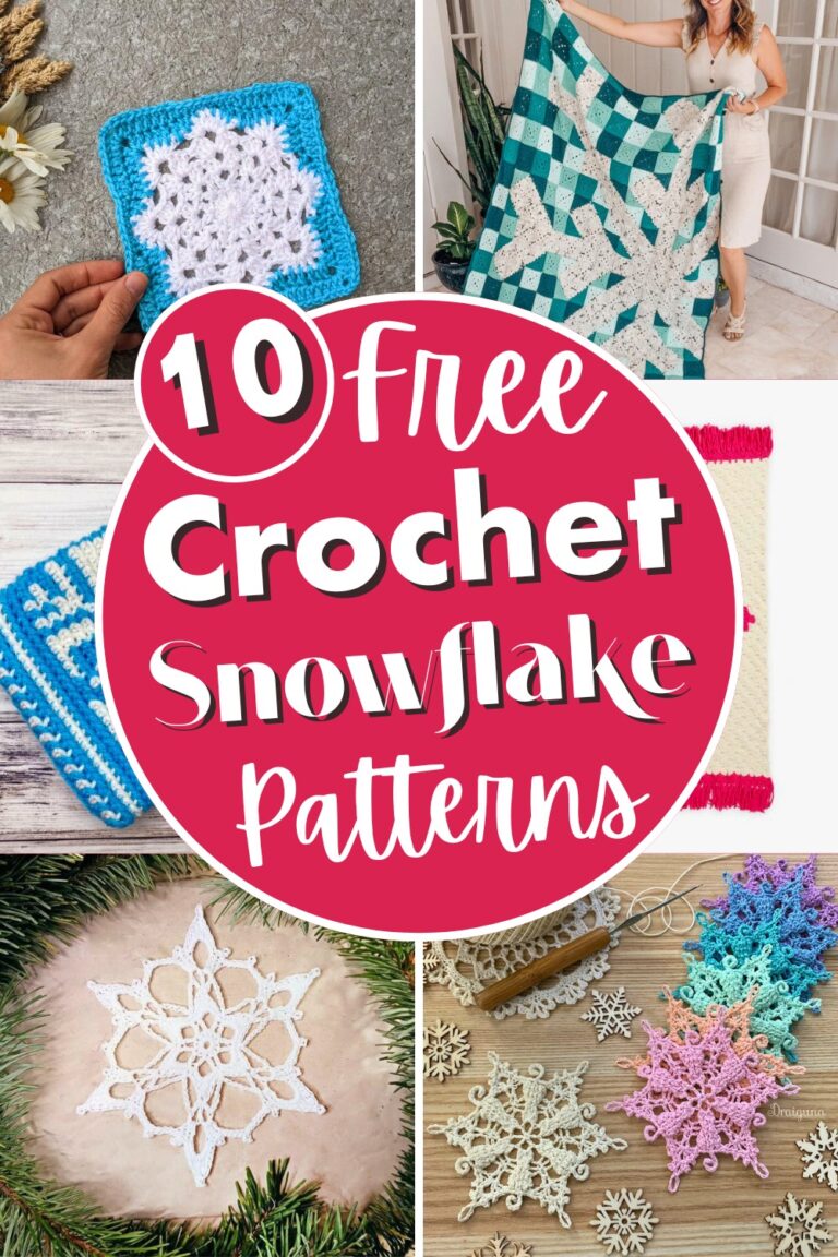 10 Crochet Snowflake Patterns For Winter Decor - Clairea Belle Makes