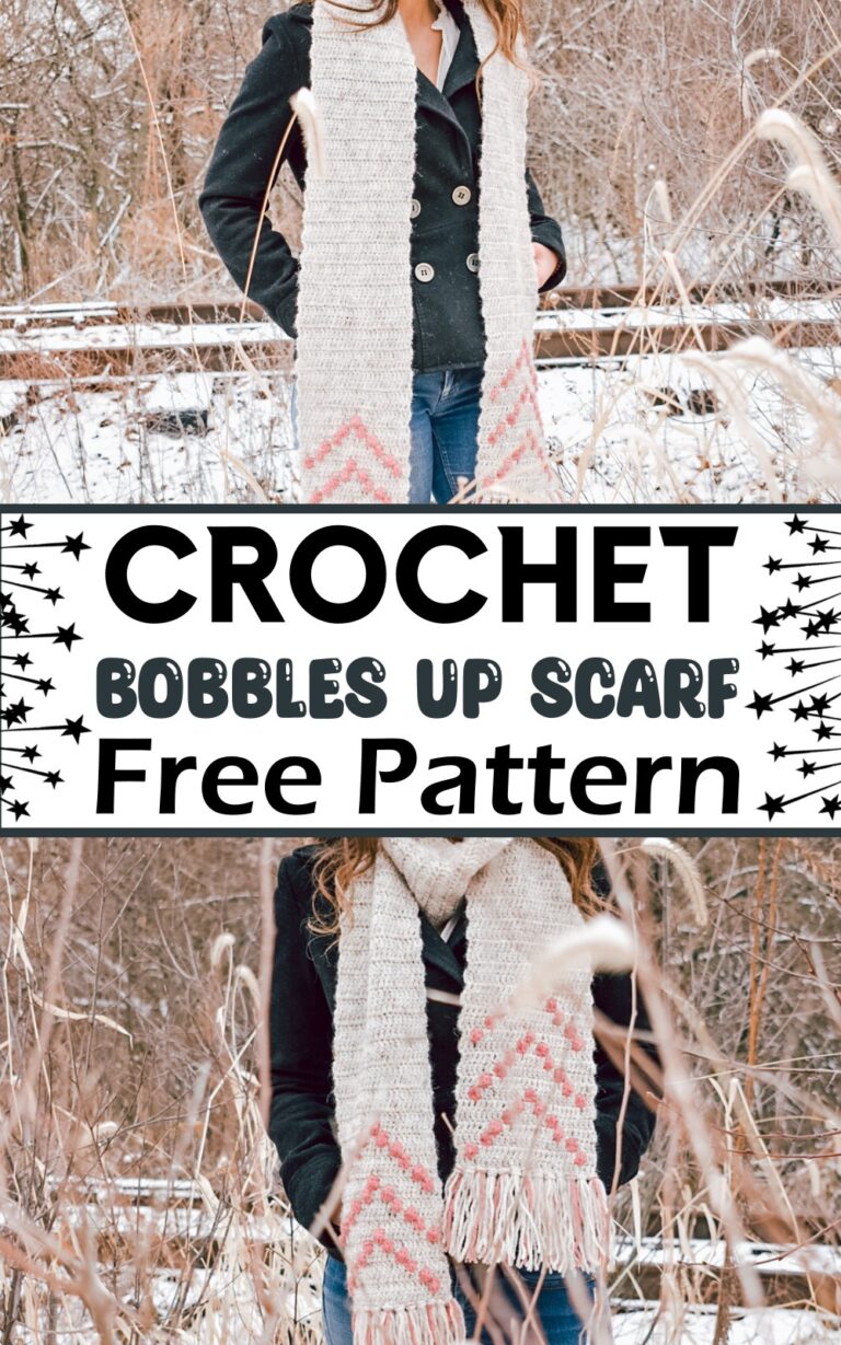 11 Crochet Bobble Stitch Scarf Patterns For Winter - Clairea Belle Makes