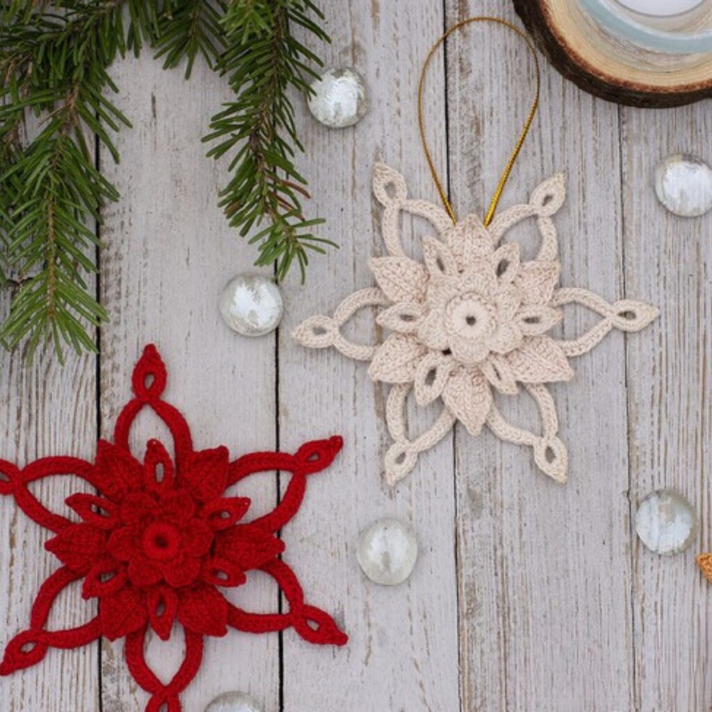 10 Crochet Snowflake Patterns For Winter Decor - Clairea Belle Makes