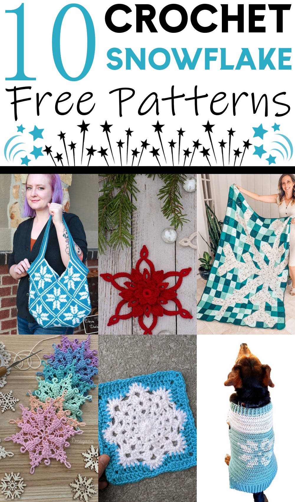 10 Crochet Snowflake Patterns For Winter Decor - Clairea Belle Makes