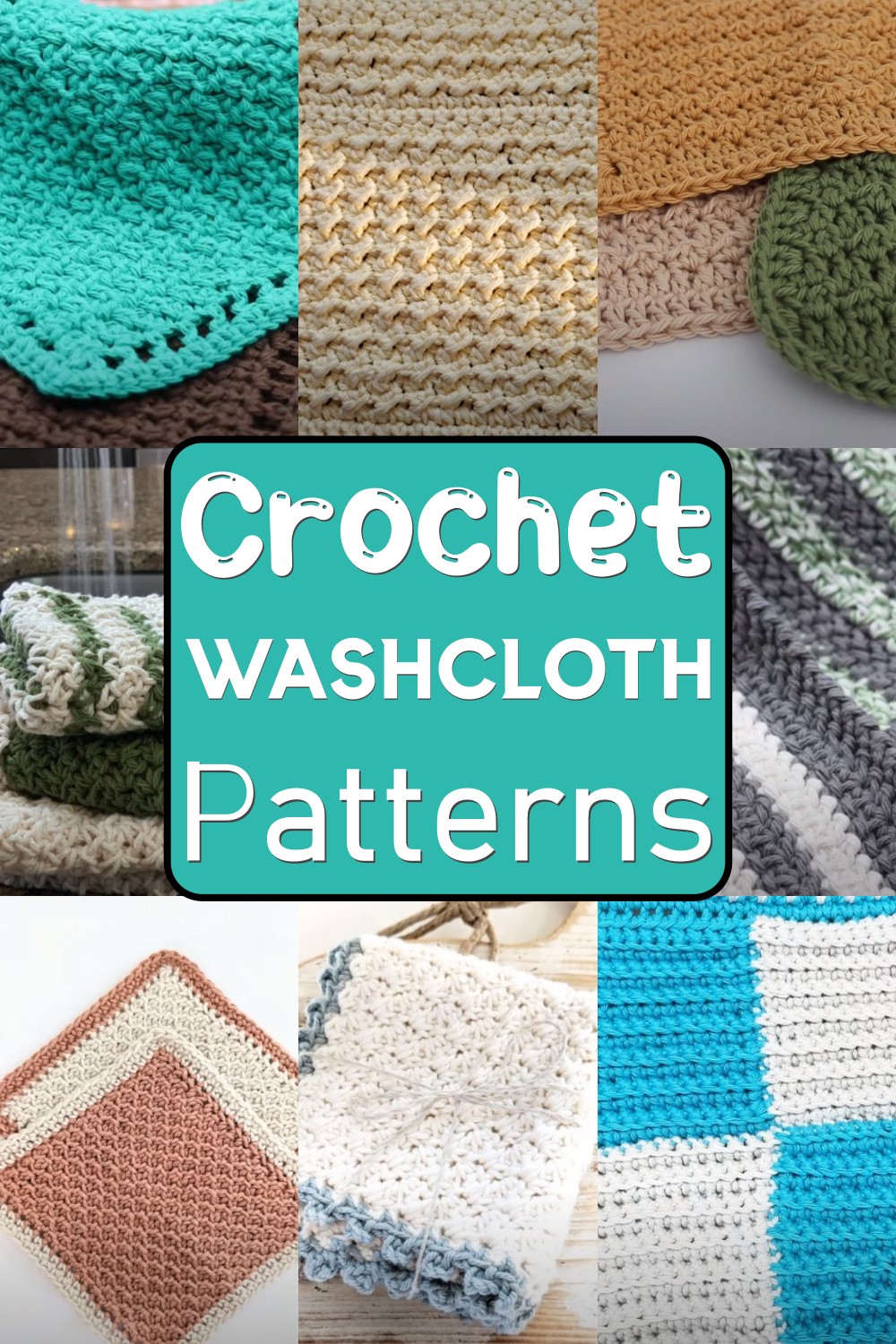 12 Crochet Washcloth Patterns For Kitchen And Bathroom Use - Clairea ...