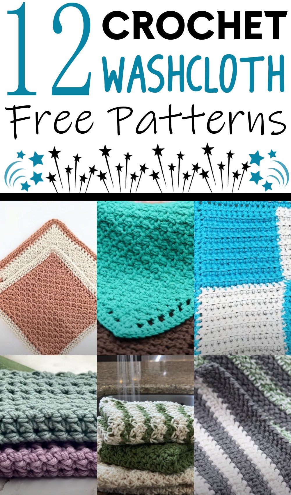 12 Crochet Washcloth Patterns For Kitchen And Bathroom Use - Clairea ...