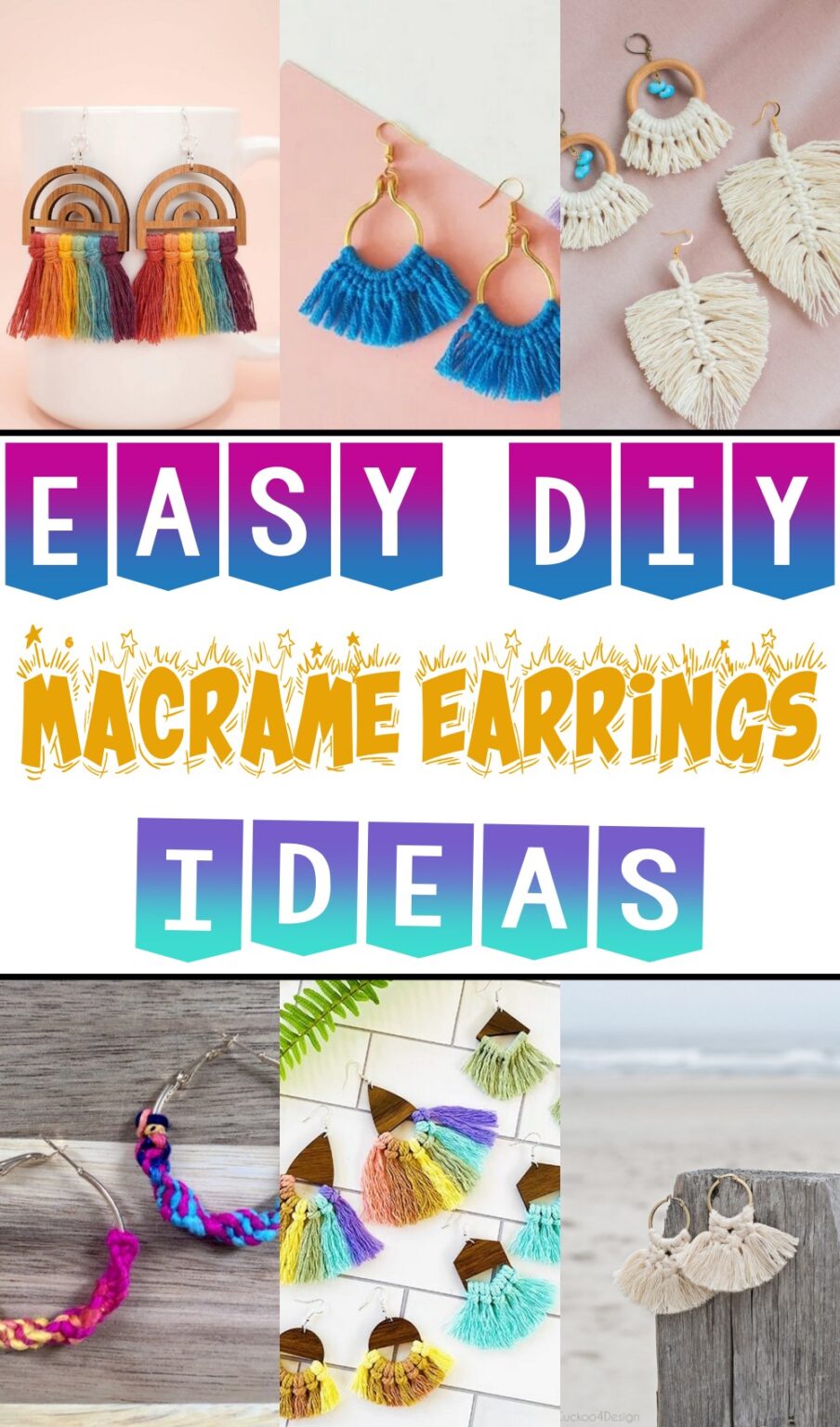 15 DIY Macrame Earrings Ideas For Ladies - Clairea Belle Makes