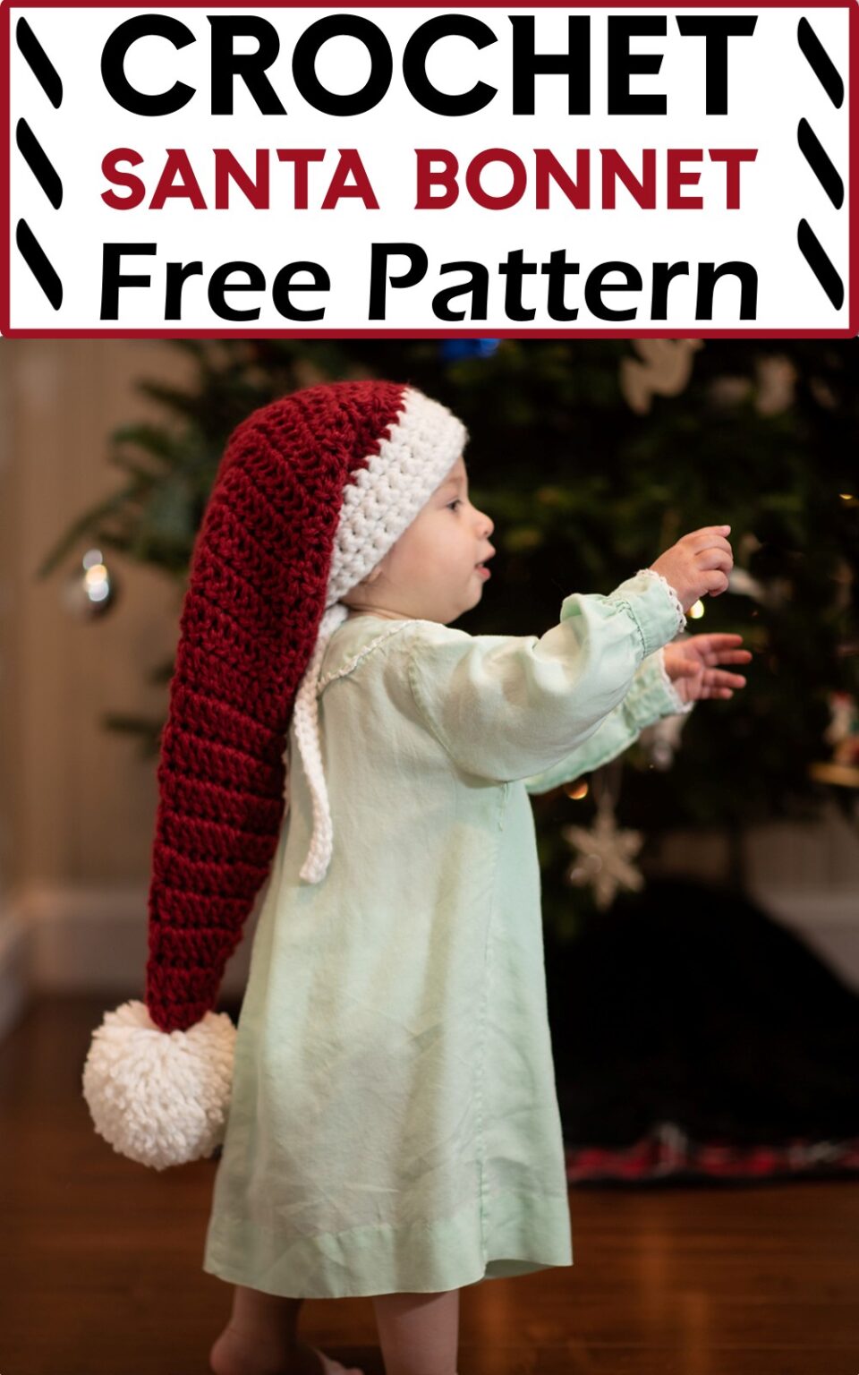 10 Free Crochet Santa Hat Patterns For Holiday Season - Clairea Belle Makes