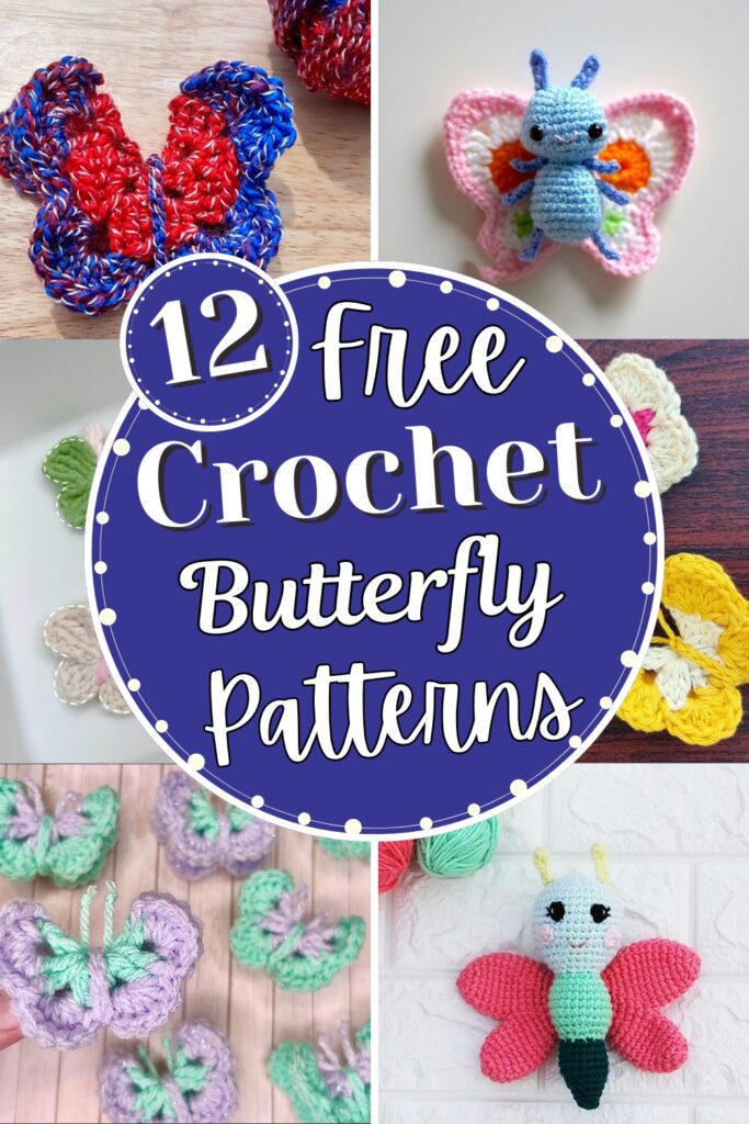 12 Free Crochet Butterfly Patterns Spring Decorations - Clairea Belle Makes