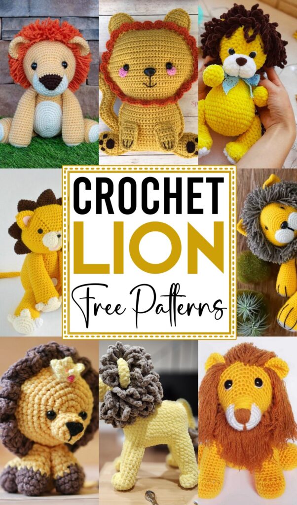 10 Free Crochet Lion Patterns (For Amigurumi) - Clairea Belle Makes