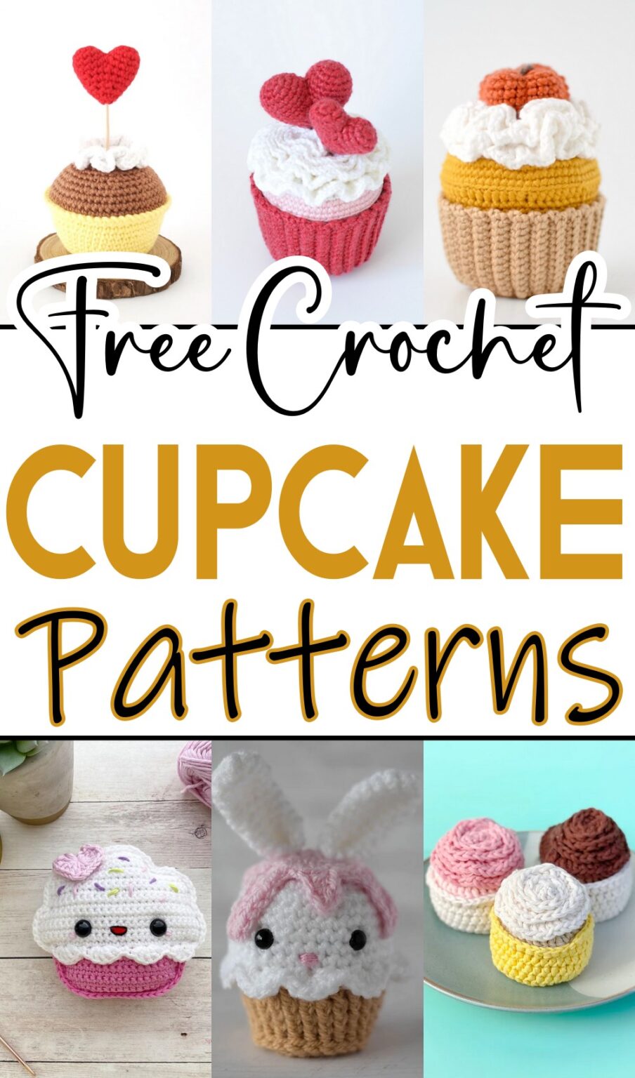 10 Free Crochet Cupcake Patterns (For Amigurumi Cupcakes) - Clairea ...