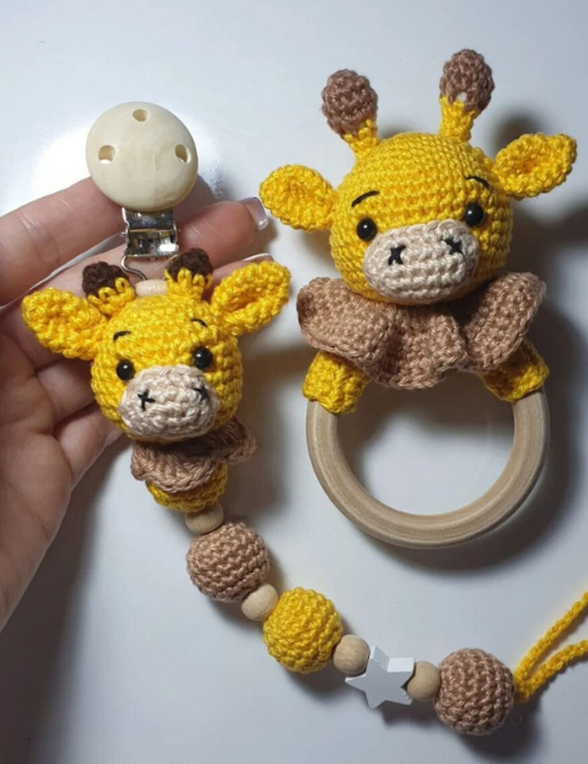 Free Crochet Giraffe Rattle Pattern To Keep Baby Engaged