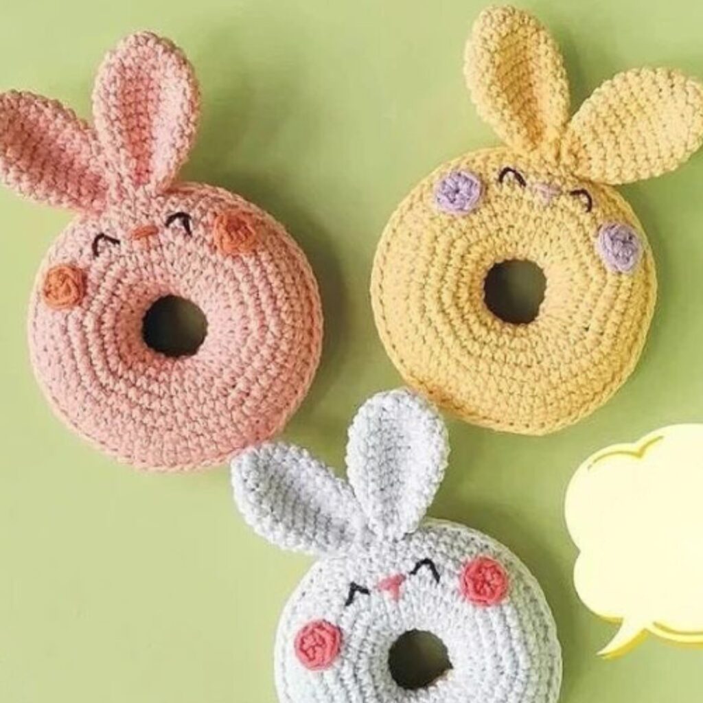 Free Crochet Mini Donut Bunny Pattern - Clairea Belle Makes