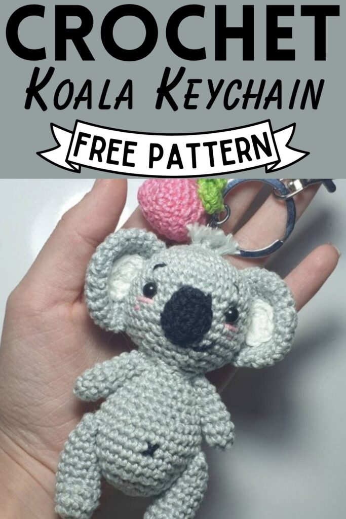 How to Crochet Koala Keychain With Strawberry - Clairea Belle Makes