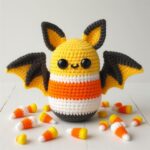 Crochet Candy Corn Bat Amigurumi Free Pattern - Clairea Belle Makes