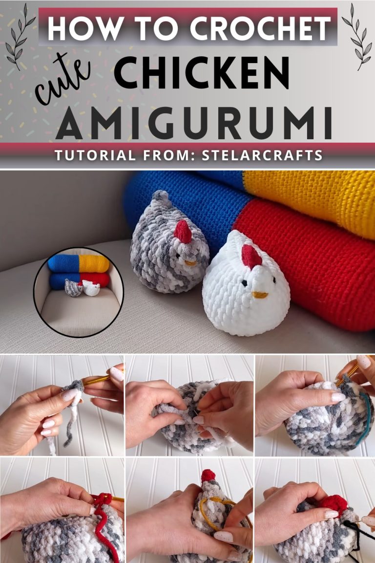 Cute Fluffy Crochet Chicken Amigurumi Pattern - Clairea Belle Makes