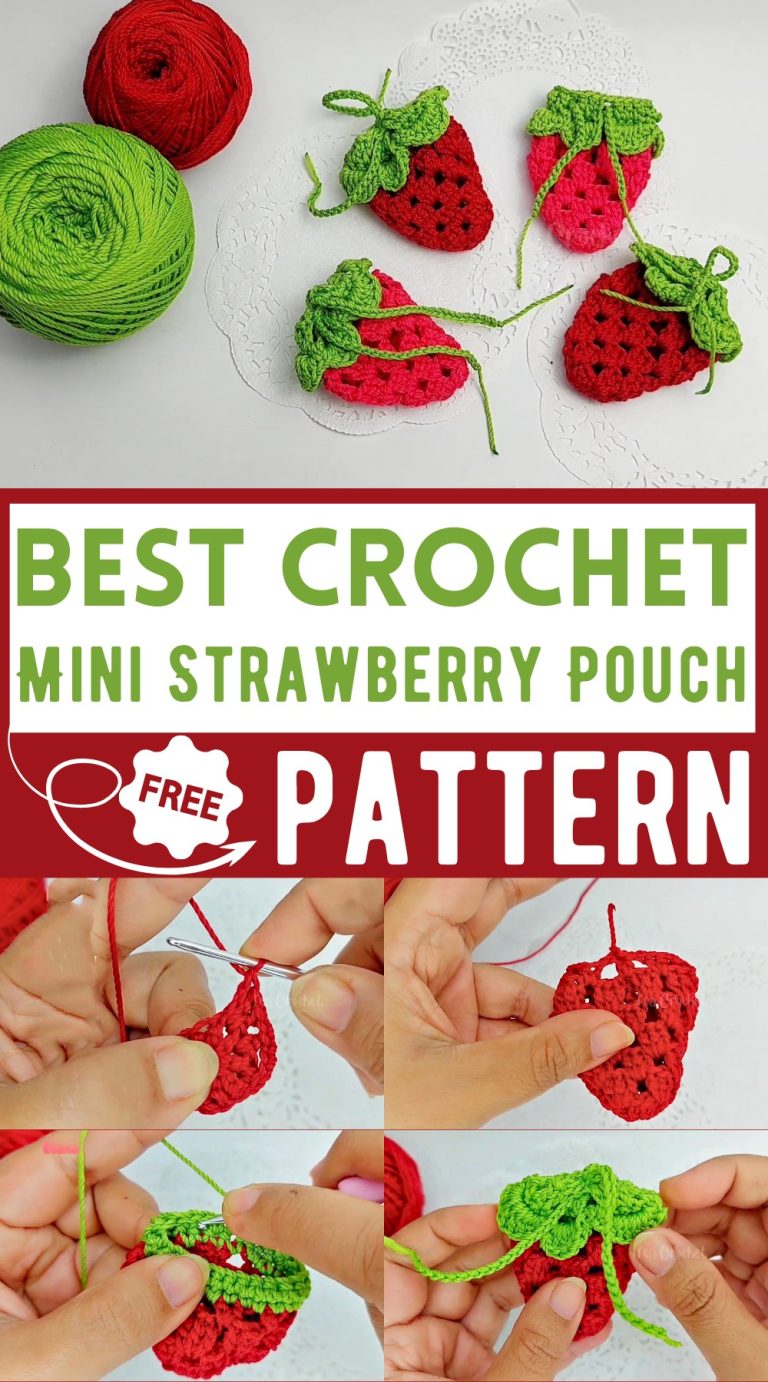 Crochet Mini Strawberry Pouch Pattern For Summer Gifts - Clairea Belle ...
