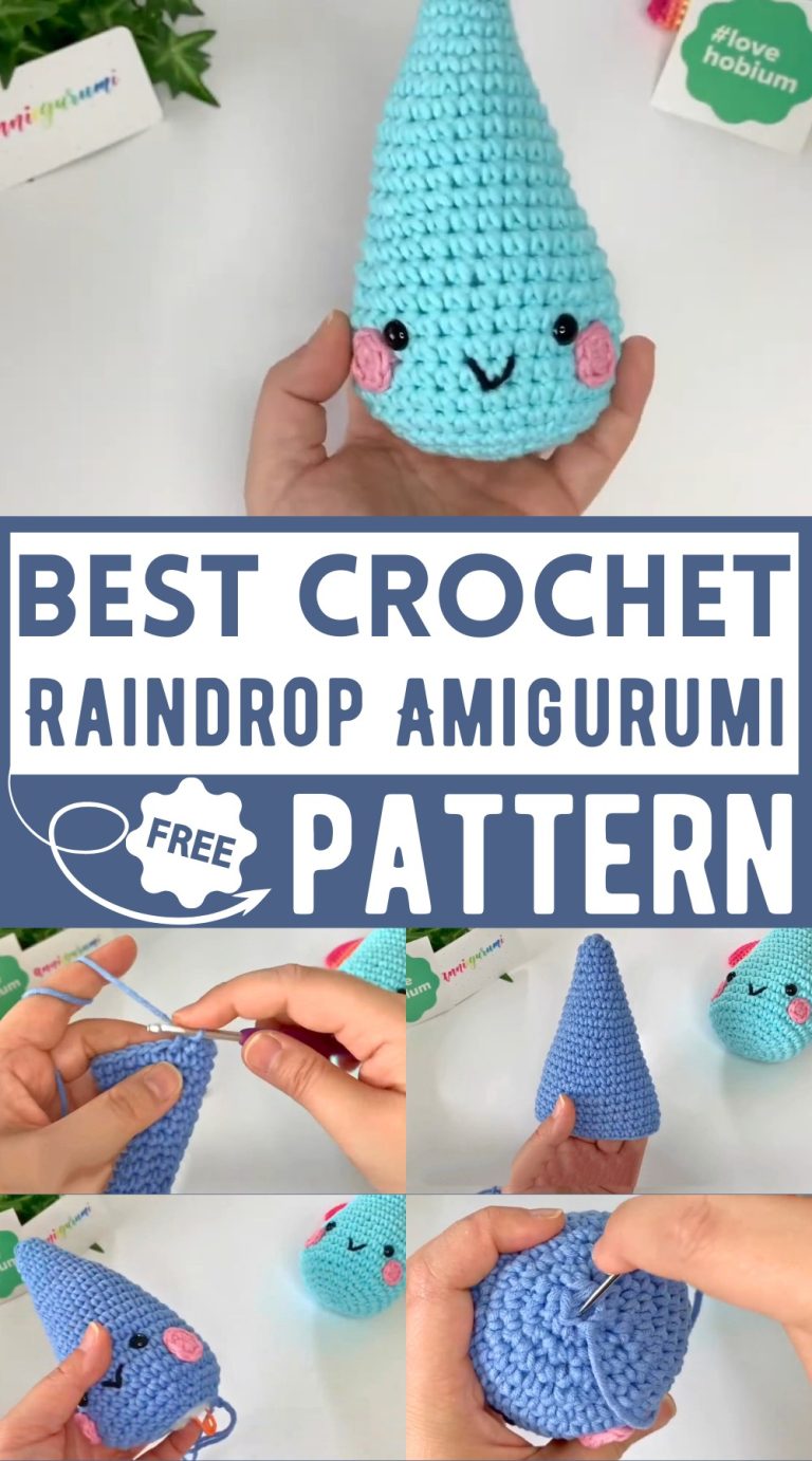 Crochet Raindrop Amigurumi Pattern For Seasonal Decor - Clairea Belle Makes