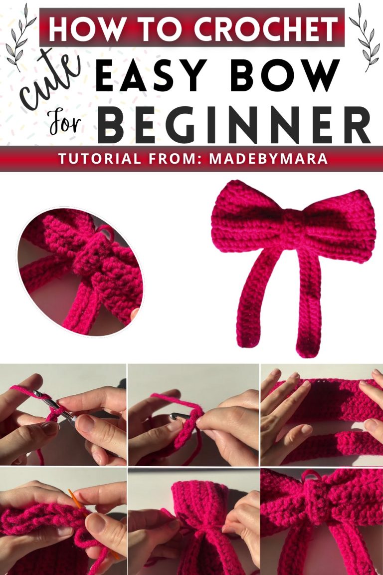 Quick And Simple Crochet Easy Bow Pattern - Clairea Belle Makes
