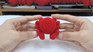 Crochet Amigurumi Crab Wearing Hat Pattern - Clairea Belle Makes