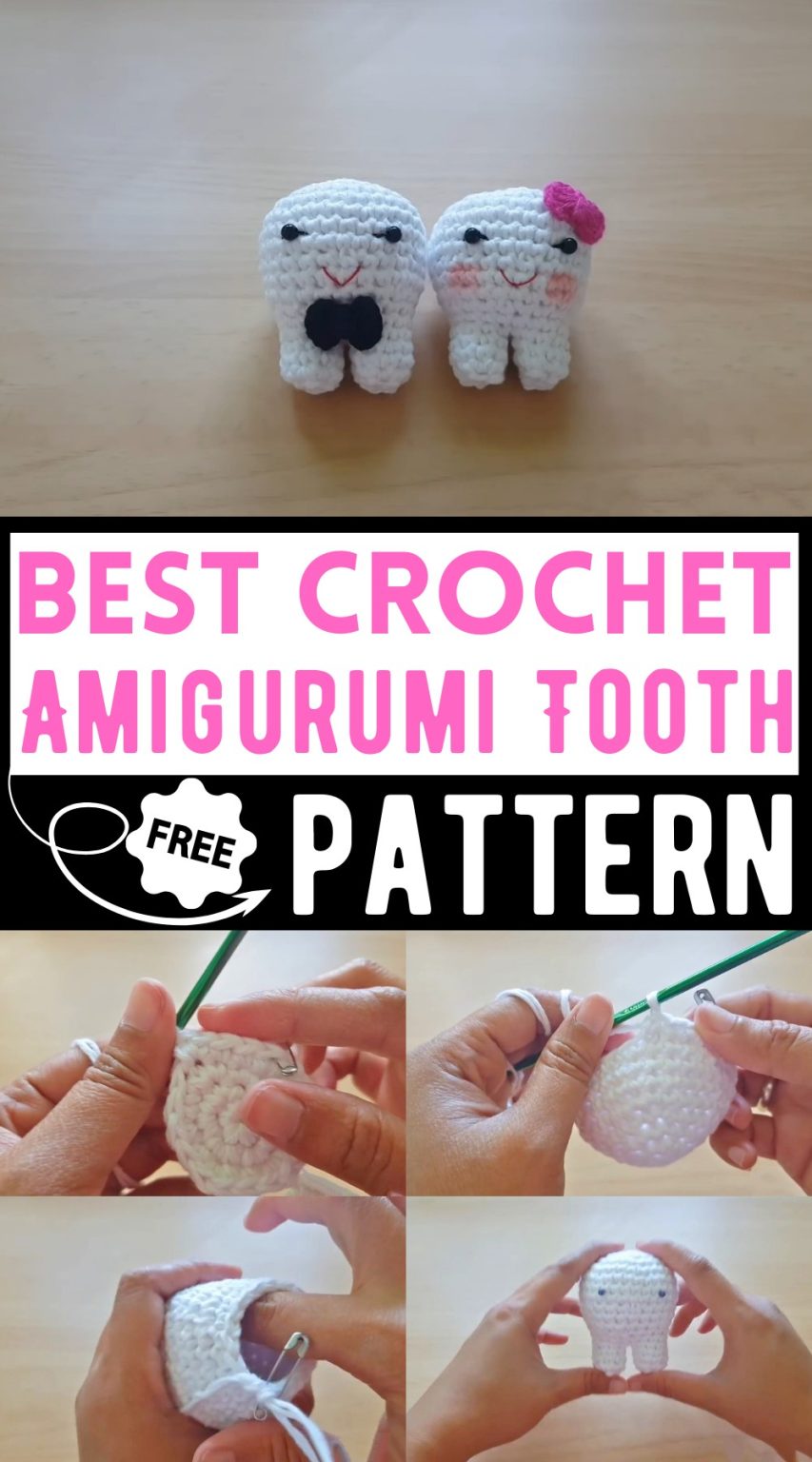 Crochet Mr And Mrs Tooth Amigurumi Pattern To Gift Dentists - Clairea ...