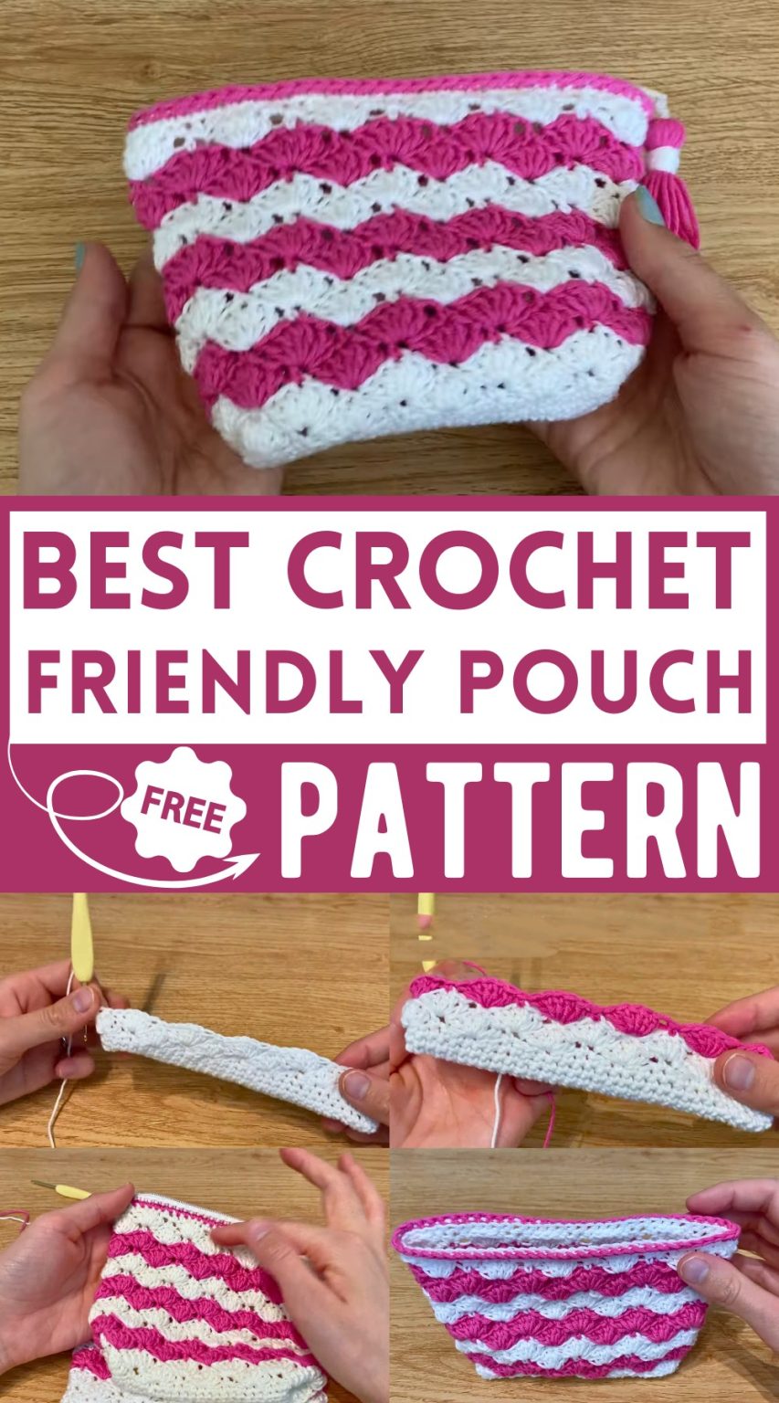 Feminine & Vibrant Crochet Wavy Pouch Pattern - Clairea Belle Makes