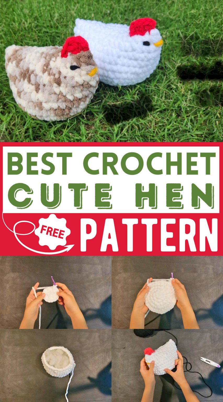 Crochet Hen Amigurumi Pattern With Chunky Yarn - Clairea Belle Makes