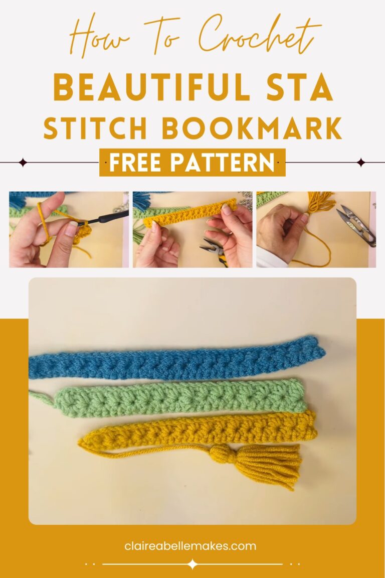 Crochet Star Stitch Bookmark Pattern Perfect For Gifts - Clairea Belle ...