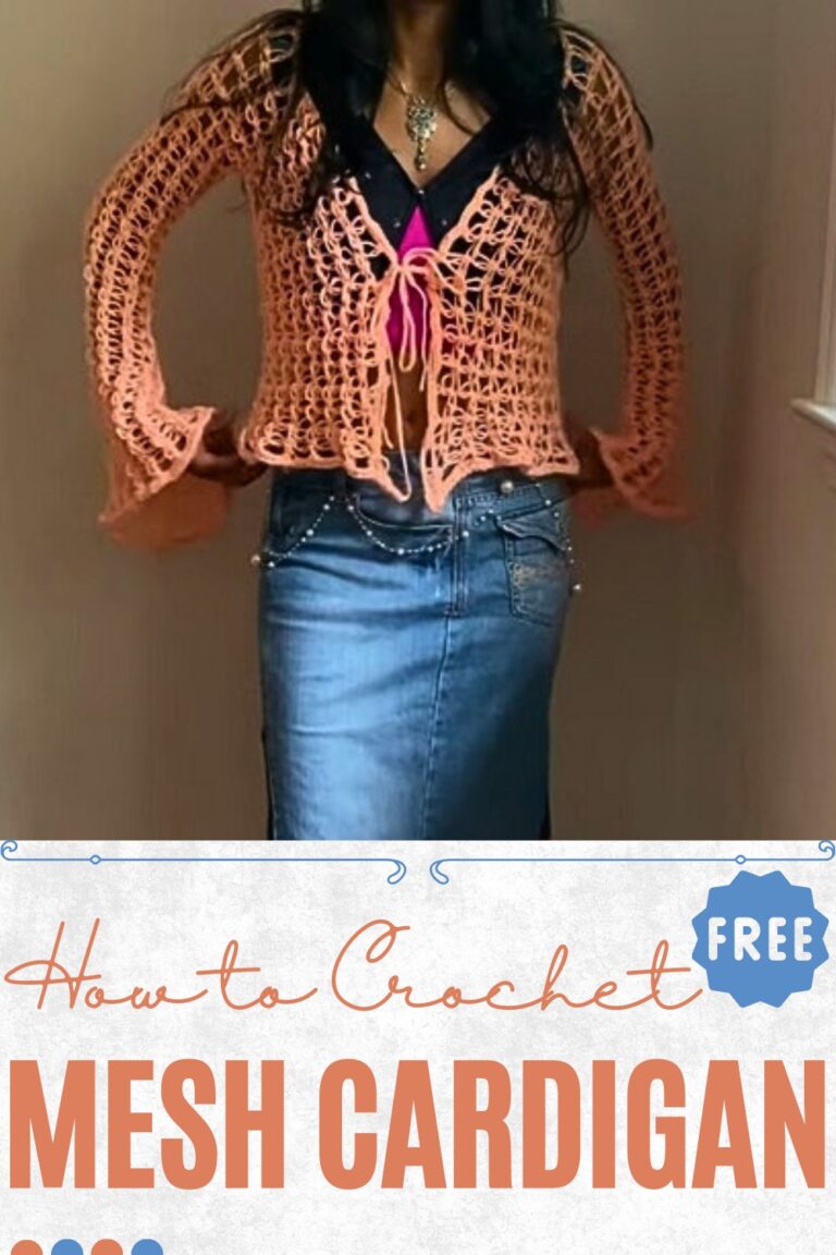 Crochet Mesh Cardigan Pattern For Beach & Street Style - Clairea Belle ...
