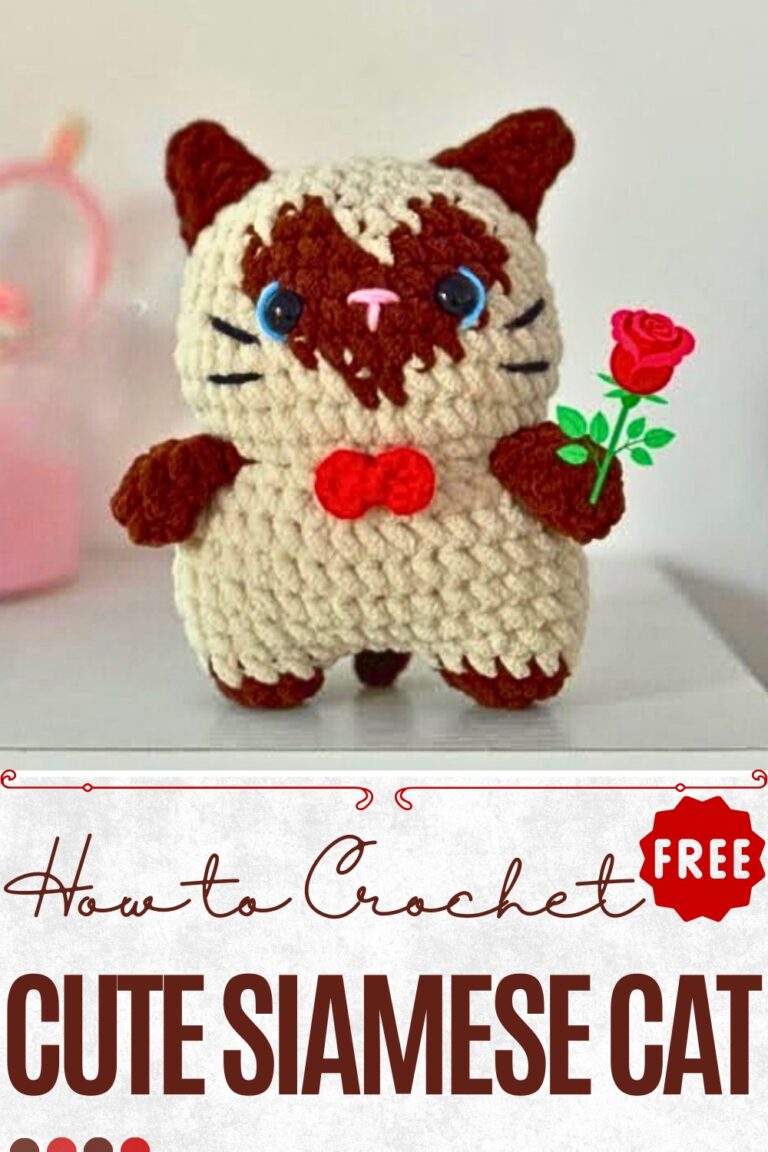 Crochet Siamese Cat Amigurumi Pattern That’s Adorable - Clairea Belle Makes