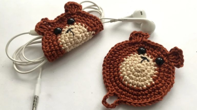 Lovely Crochet Cable Organizer Bear Perfect for Tech Accessories ...