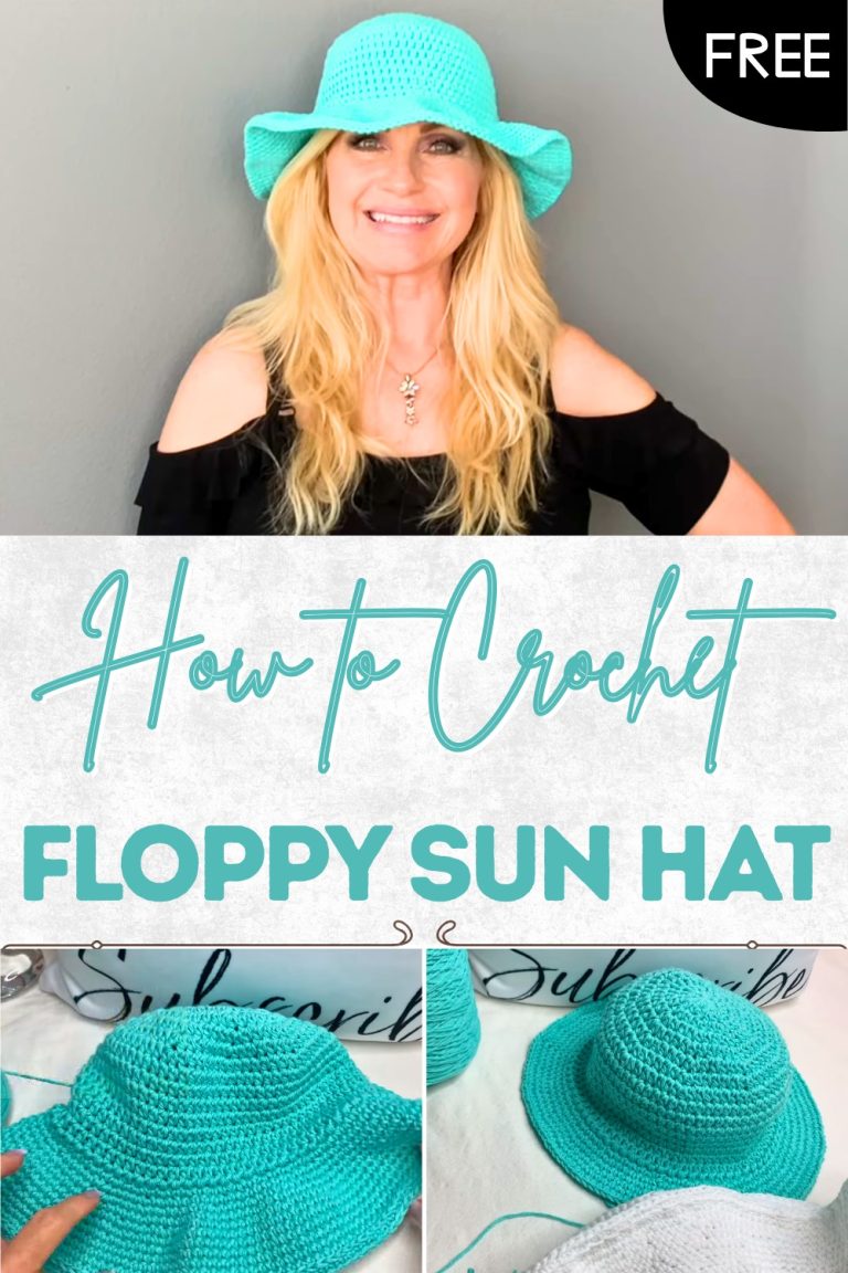 Free Crochet Floppy Sun Hat Pattern (Step-By-Step) - Clairea Belle Makes